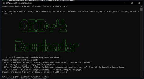 IndexError Index Is Out Of Bounds For Axis With Size Issue EscVM OIDv ToolKit