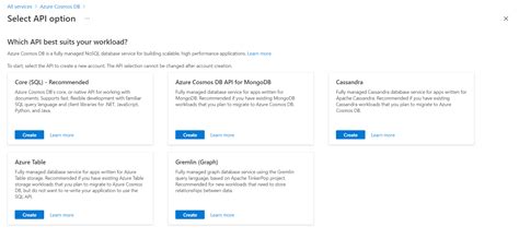 creating an azure search service instance for azure cosmos db