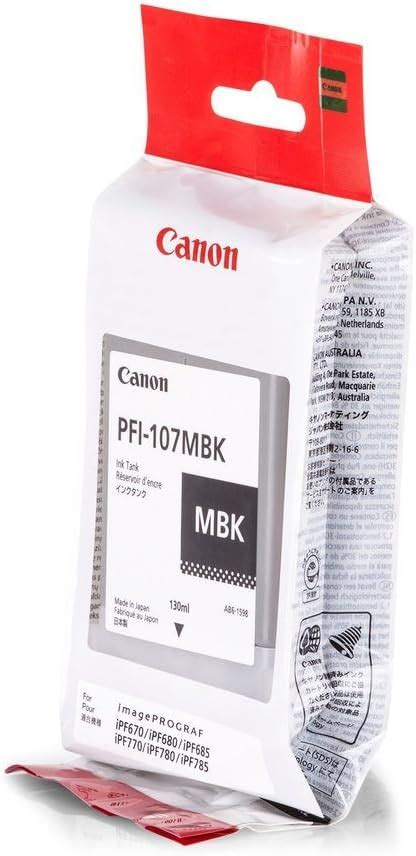 Canon PFI-107MBK 130ml Matte Black Ink Cartridge: Amazon.co.uk: Office ...