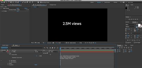 after effects ae counter expression 0 0m views video production