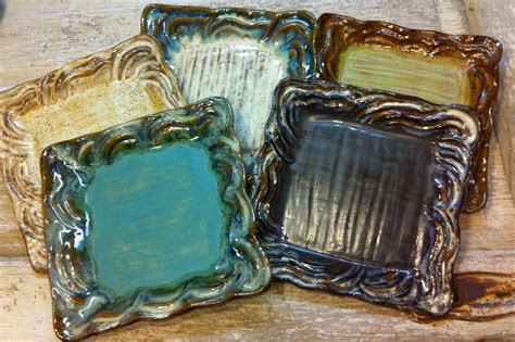 Handcrafted Square Dinner Plates By Etta B Pottery