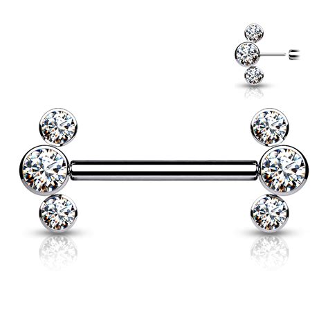 Beautiful Threadless Jewelry In Pure Titanium For Breast Piercings