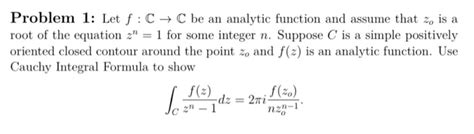 solved problem 1 let f c → c be an analytic function and