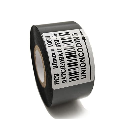 Hc3 Size 30mmx100m Digital Hot Foil Ribbon Printer Black Ribbons Printer Ribbon Hot Coding Foil