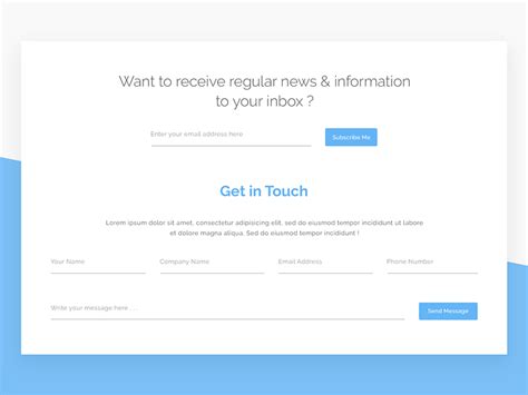 Newsletter And Contact Form By Rahul Chakraborty On Dribbble