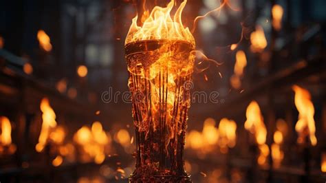Burning Torch On Fire Fire And Flames Stock Illustration Illustration Of Light Torch 296394135