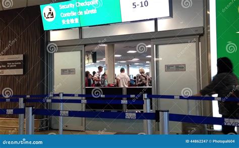 Security Checkpoint Gate Insdie Yvr Airport Stock Video Video Of