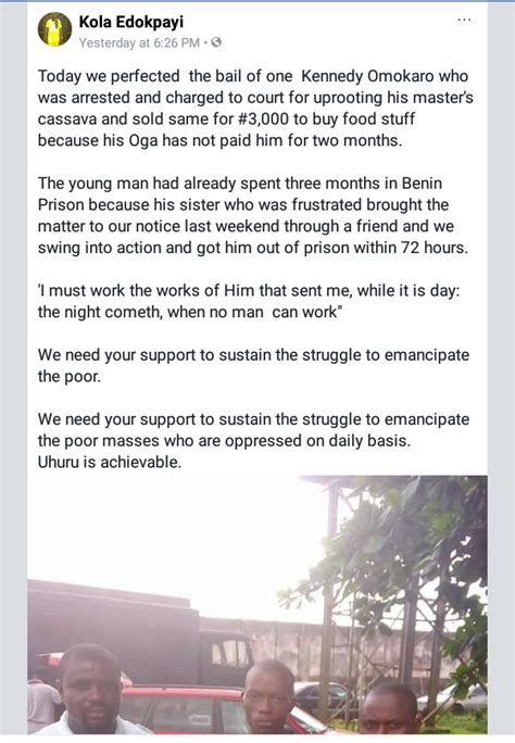 Photo Young Man Spent 3 Months In Benin Prison For Uprooting And