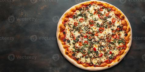 Round Pizza With Symmetrical Toppings Spread Uniformly Culinary