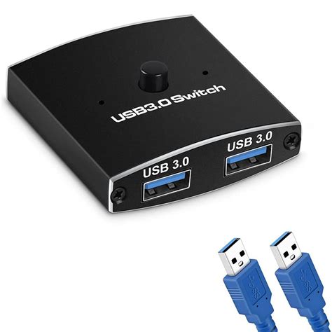 Nizeami Usb 3 0 Switch Selector Kvm Switch 5gbps 2 In 1 Out Usb 3 0 Two