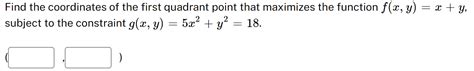 Solved Find The Coordinates Of The First Quadrant Point That