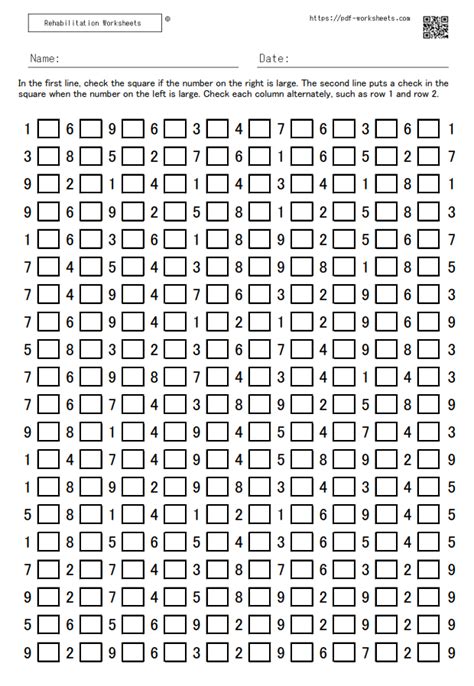 attention switching task comparing left and right numbers 20×10 20