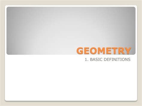 Geometry Introduction Important Terms Examples Ppt