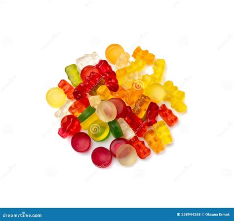 Assorted Gummy Candies Top View Jelly Sweets Editorial Photo