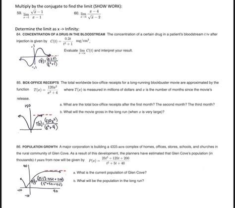 Solved Multiply By The Conjugate To Find The Limit Show