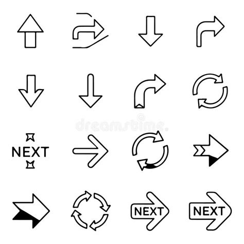 Collection Of Various Directional Arrows And Symbols Stock Vector