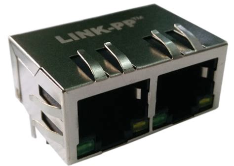 10 100base Tx Hr911205c 1x2 Port Rj45 Connector With Integrated Magnetics Led