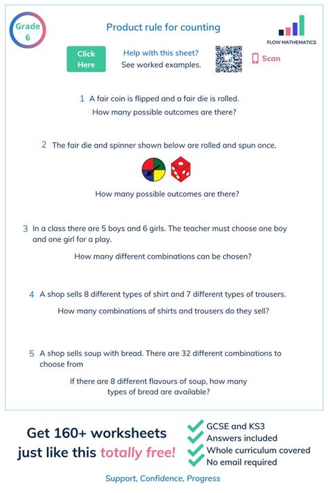 Product Rule For Counting Worksheet