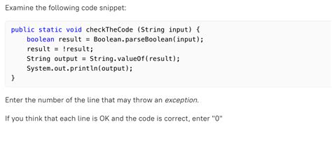Solved Examine The Following Code Snippet Public Static Chegg