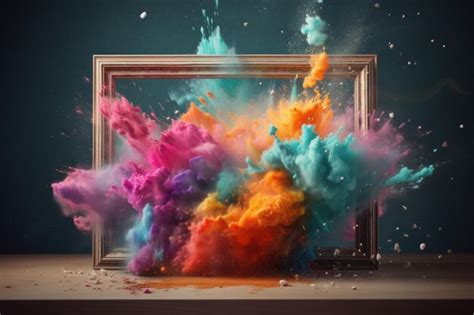 Premium Ai Image Product Frame Splash Powder Generate Ai