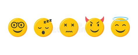 Emoji Icons Set Emoticons Collection Vector Illustration Stock Vector