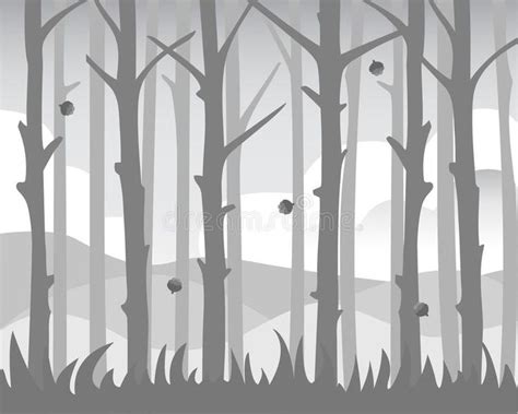 multidimensional landscape with tree trunks