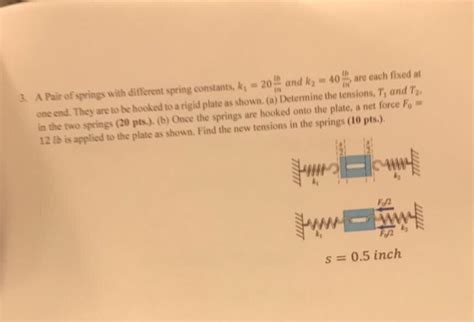 Solved A Pair Of Springs With Different Spring Constants
