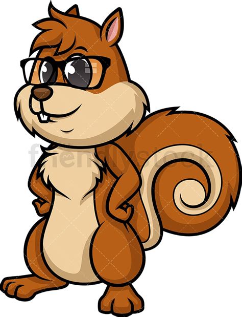 Squirrel With Glasses Cartoon Clipart Vector Friendlystock