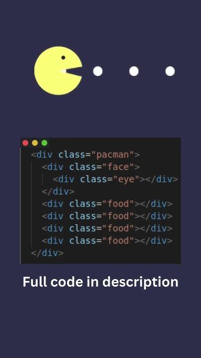 Pacman Css Animation Pac Man Html Css Shorts Coding Youtube