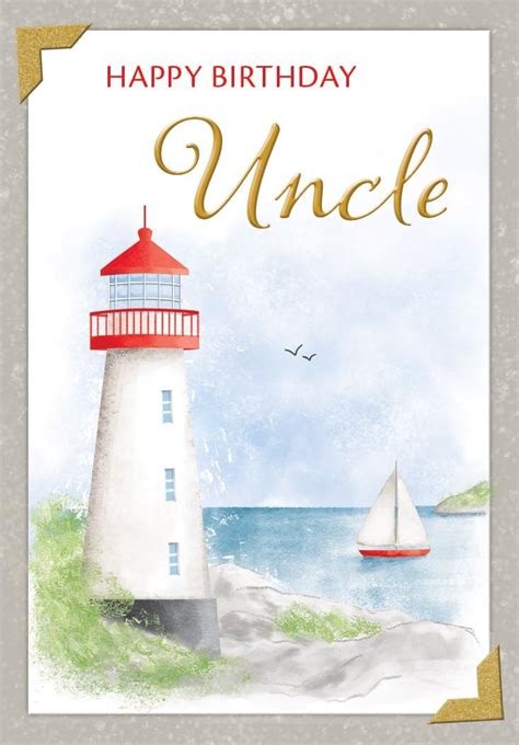 Piccadilly Greetings Birthday Card Uncle Lighthouse 7 X 5 Inches