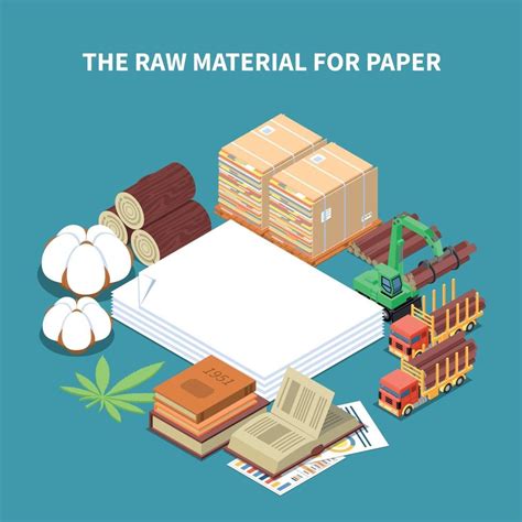 Paper Production Isometric Background Vector Illustration 2951252