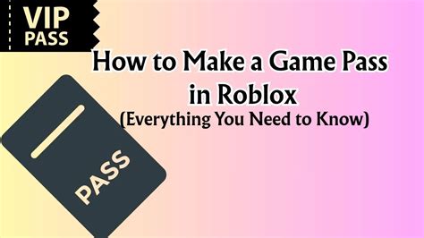 How To Make A Game Pass In Roblox 2025 Everything You Need To Know