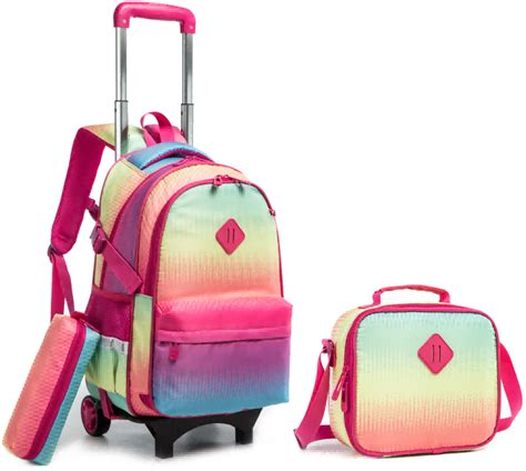 Mochila Con Ruedas Para Niñas De 3 Piezas Mochila Con Ruedas De Viaje Con Ruedas Mochila