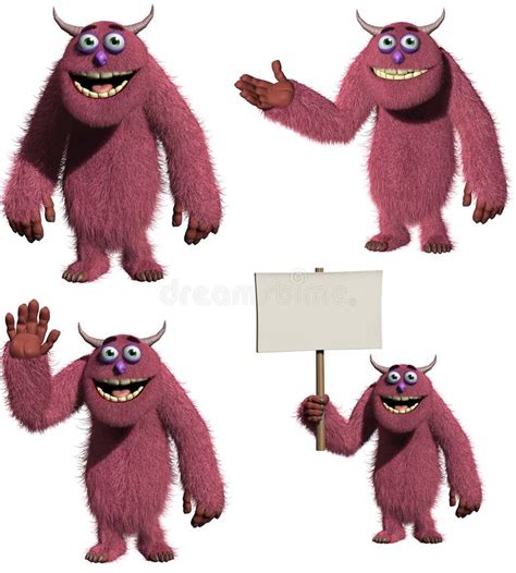 Cartoon Hairy Monster Red Stock Illustrations 322 Cartoon Hairy