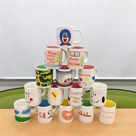 머그컵체험학습 머그컵만들기출강 60명의 개성 넘치는 머그컵만들기 토리네작업실 캘리그라피and전각디자인