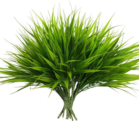 Alyptus Artificial Grass Outdoor 12 Bundles Fake Plants Outside Green