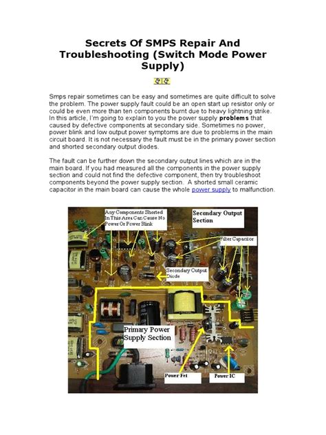 Secrets Of Smps Repair And Troubleshooting Pdf Power Supply