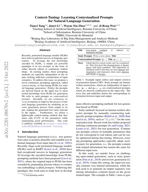 Context Tuning