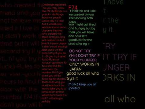 F74 CHALLENGE EXPLAINED YouTube