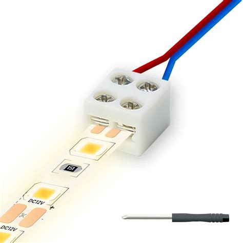 30 Pcs Led Tape Light Connectors Solderless 2 Pin 8mm Low Voltage
