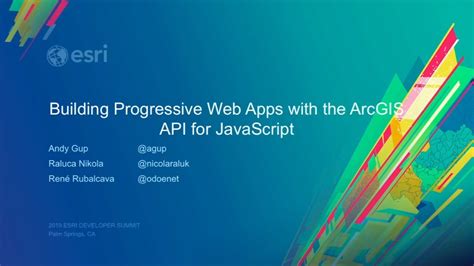 Building Progressive Web Apps With The Arcgis Api For Javascript Youtube