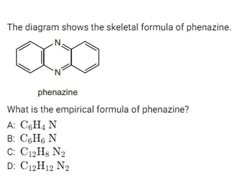 The Diagram Shows The Skeletal Formula Of Phenazine C1ccc2nc3ccccc3nc2c1