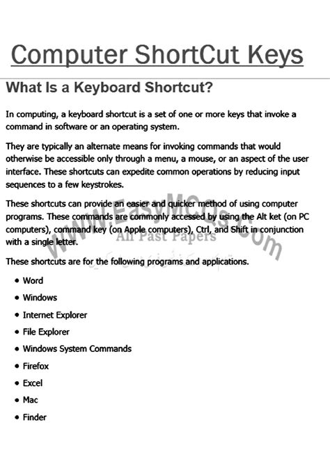 SOLUTION Computer Shortcut Keys A To Z Studypool