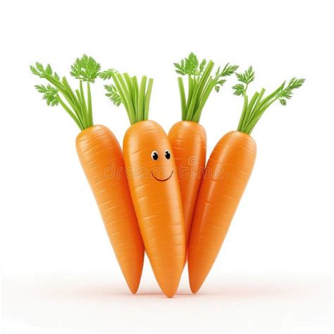 Happy Carrots Trio Fresh Vibrant Vegetables Stock Illustration
