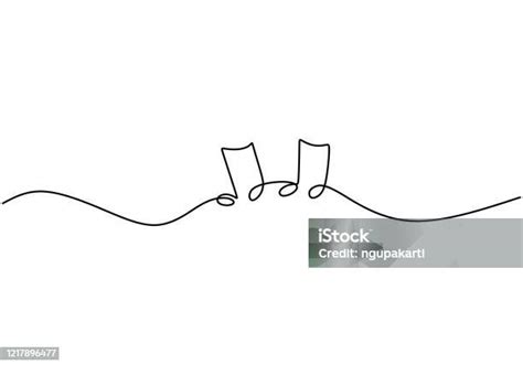 전체 노트 벡터 그림 단일 하나의 연속 선 아트 드로잉 스타일 미니멀리즘 기호와 음악의 상징 일러스트레이션에 대한 스톡 벡터 아트 및 기타 이미지 Istock