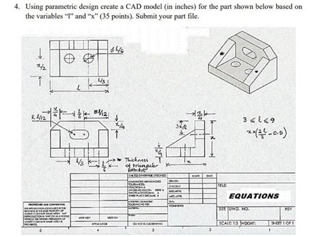 Solved Using Parametric Design Create A Cad Model In