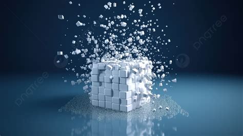 Cube Structure Falling With Falling Snow Background 3d Rendering Of White Cubic Particles Cube Structure Falling With Falling Snow Background 3d Rendering Of White Cubic Particles