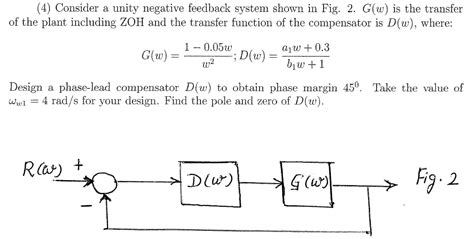 Solved Consider A Unity Negative Feedback System Shown Chegg