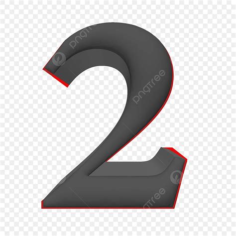 Number 2 Clipart Vector 3d Black Number 2 2 Number Number 2 PNG