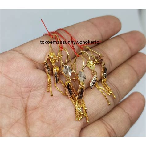 Jual Anting Bambu Emas Asli Kadar 30 Bisa Dijual Kembali Shopee